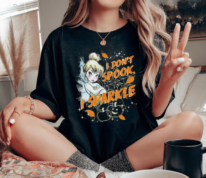 Disney Peter Pan Tinkerbell Halloween Sparkle T-shirt, Tinkerbell ...