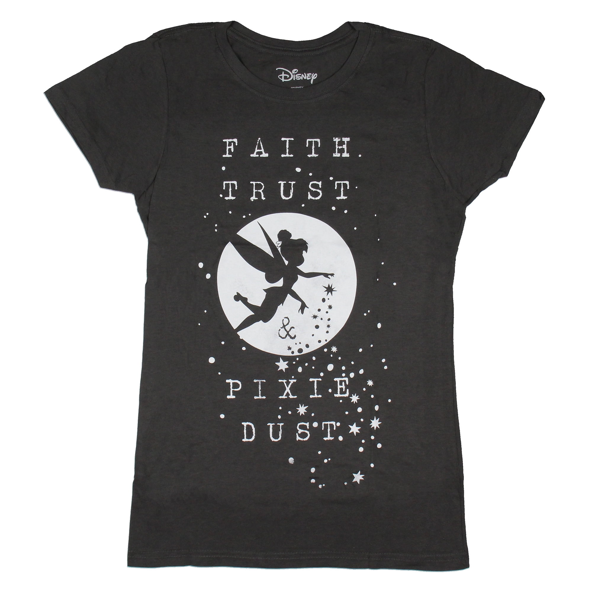 Disney Peter Pan Women's Faith Trust and Pixie Dust Tinkerbell T-Shirt ...