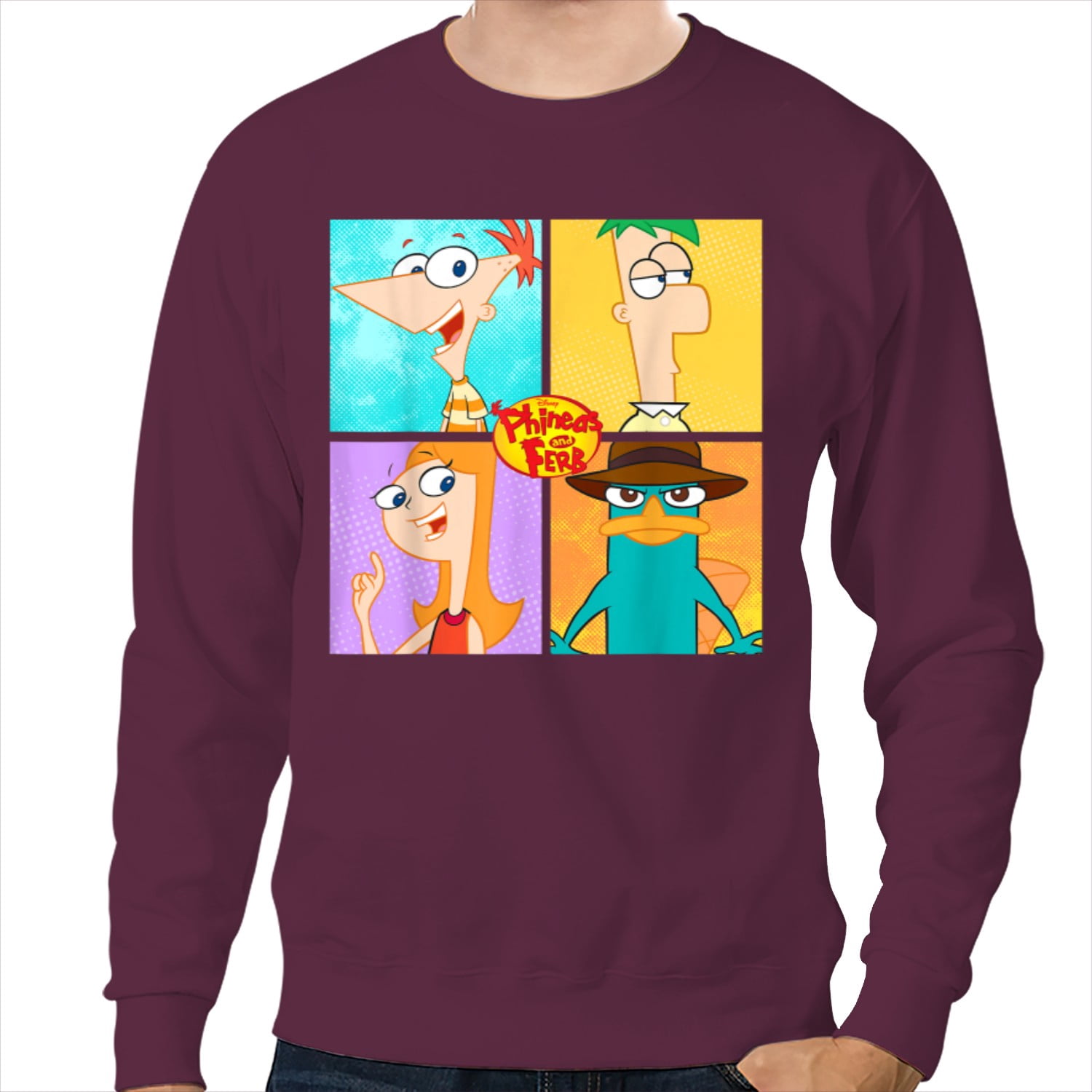Disney Phineas And Ferb Character Box Up Sweatshirt, Unisex Cotton ...