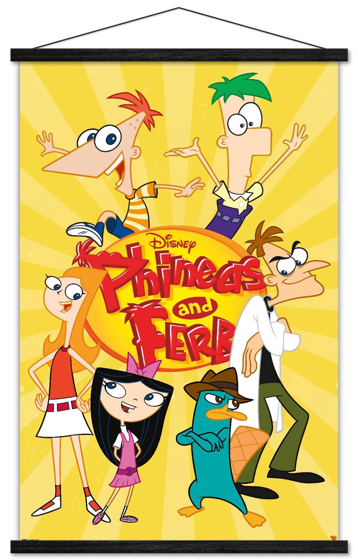 Disney Phineas and Ferb - Group Wall Poster with Magnetic Frame, 22.375 ...