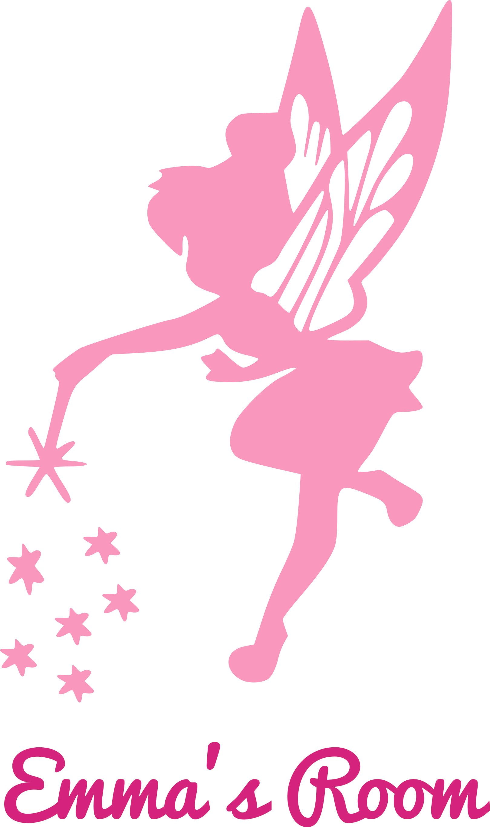 Disney Pink Tinkerbell Neverland Customized Wall Decal - Custom Vinyl ...