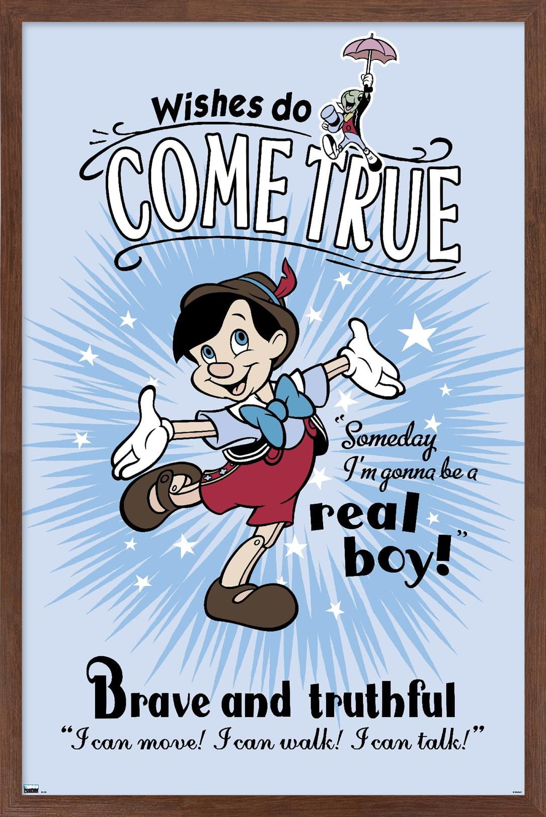 Disney Pinocchio: 85th - Real Boy Wall Poster, 22.375" x 34" Framed ...