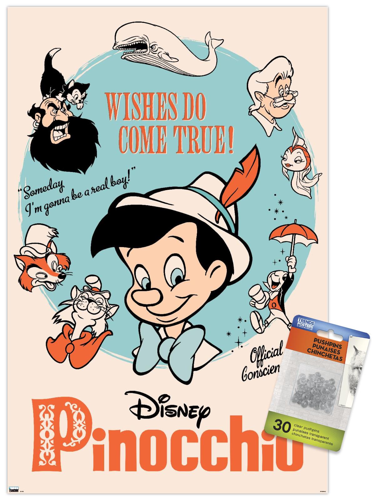 Disney Pinocchio: 85th - Wishes Do Come True Wall Poster with Push Pins ...