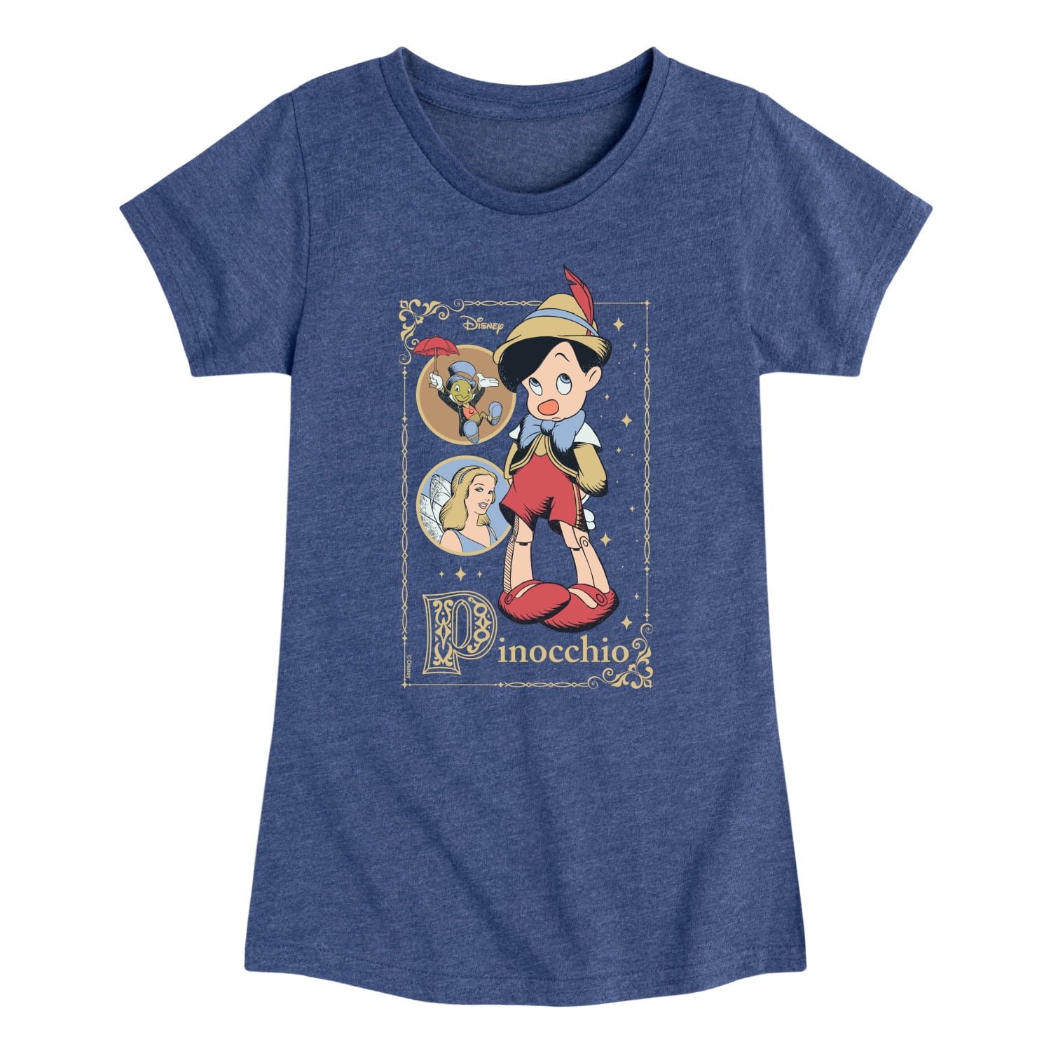 Disney - Pinocchio - Pinocchio - Girls Youth Fitted Short Sleeve ...