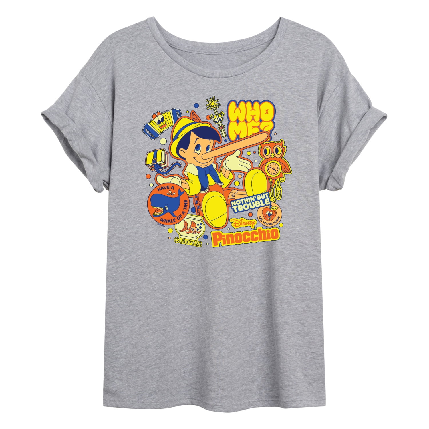 Disney - Pinocchio - Pinocchio Stickers - Oversized Graphic T-Shirt ...