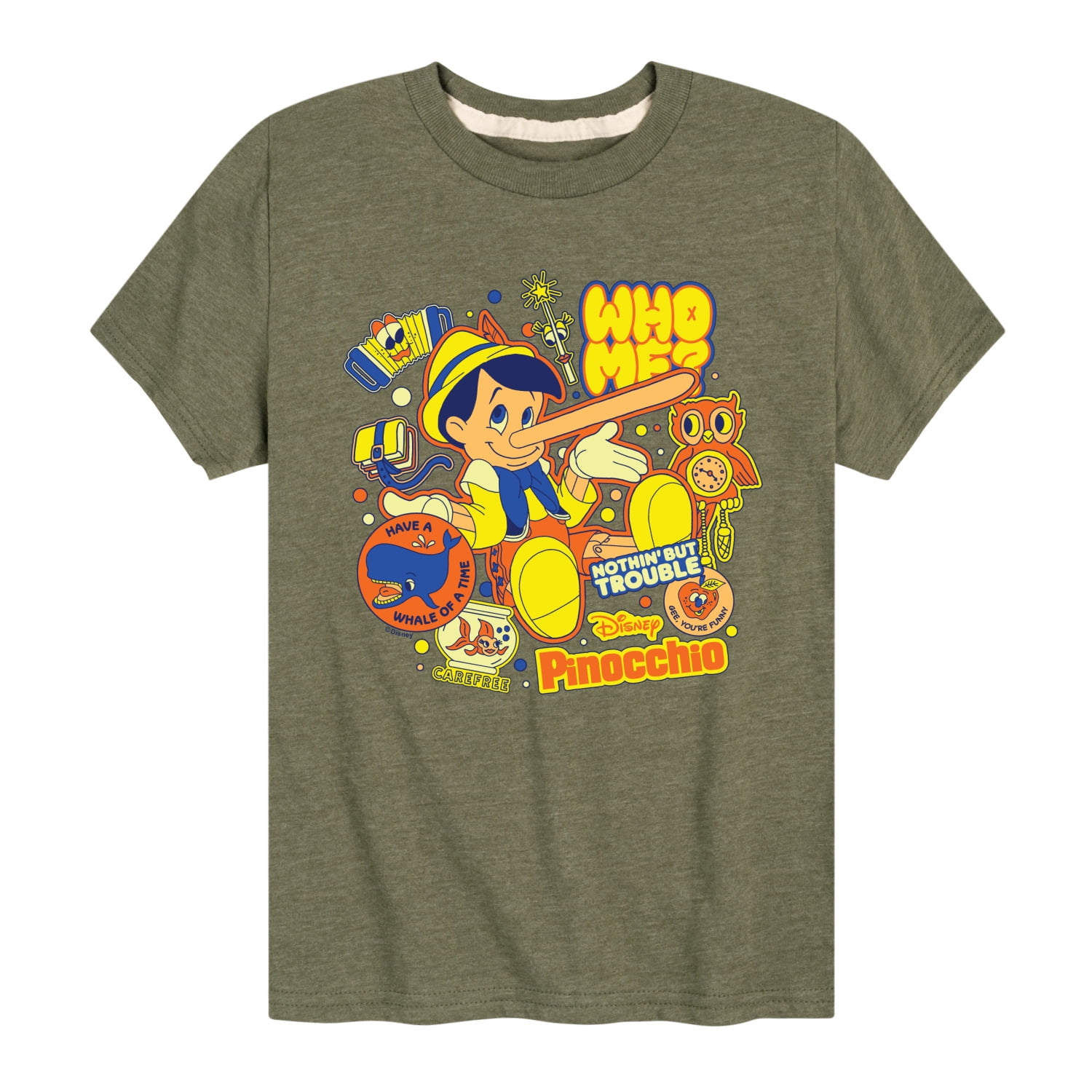 Disney - Pinocchio - Pinocchio Stickers - Youth Short Sleeve Graphic T ...