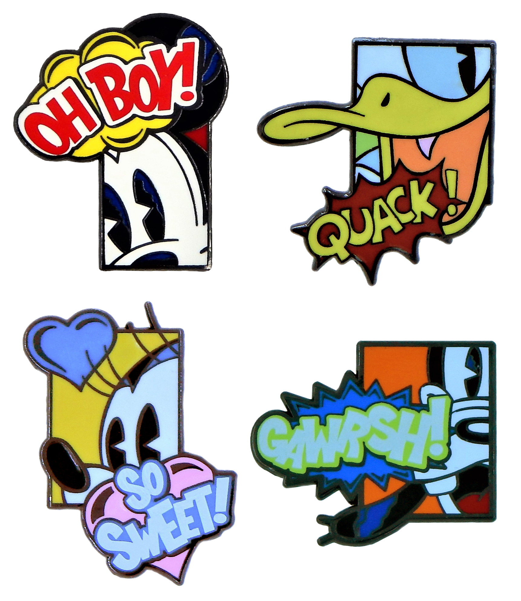 Disney Pins Mickey & Friends Comic Book Themed Trading Park 4 Pin Set ...