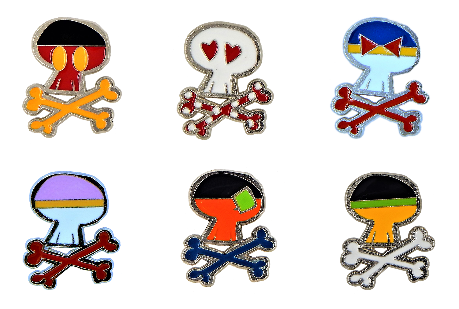 Disney Pins Sugar Skull And Crossbones 6 Disney Park Trading Pin Set ...