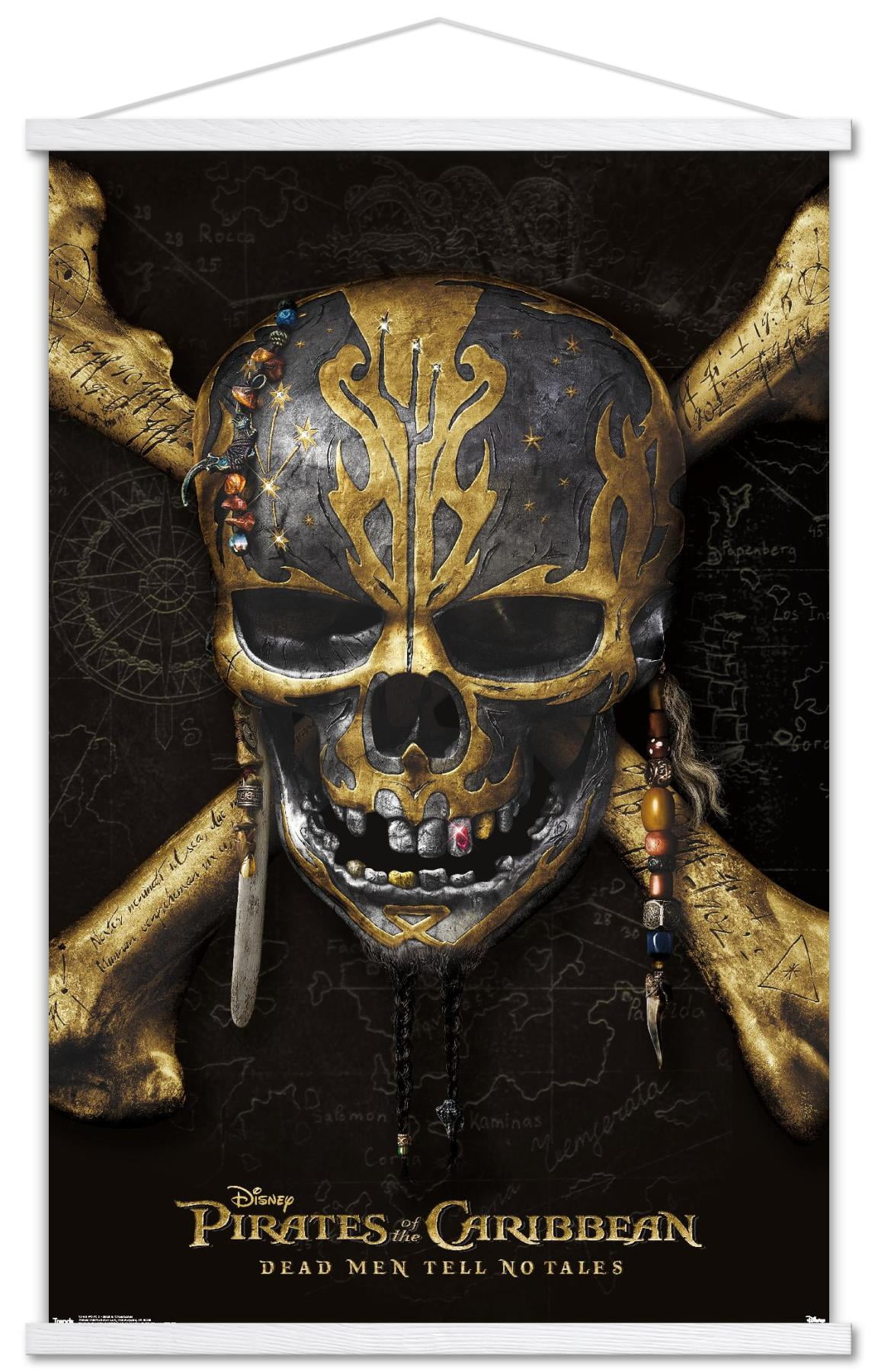 Disney Pirates: DMTNT - Skull And Crossbones Wall Poster with Wooden ...