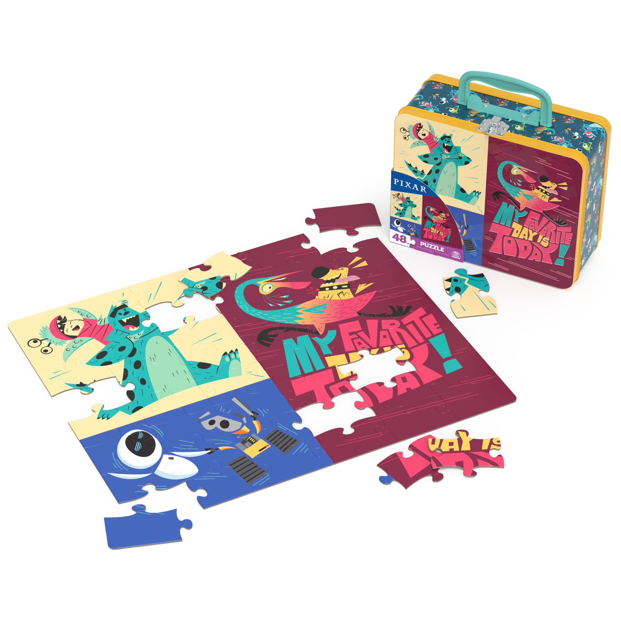 Disney Pixar 48-Piece Puzzle in Gift Box Tin, Art from Up, Walle ...