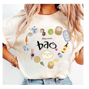 Disney Pixar Bao Heart Shaped Graphic T-Shirt, Cute Bao Face Shirt, Bao ...