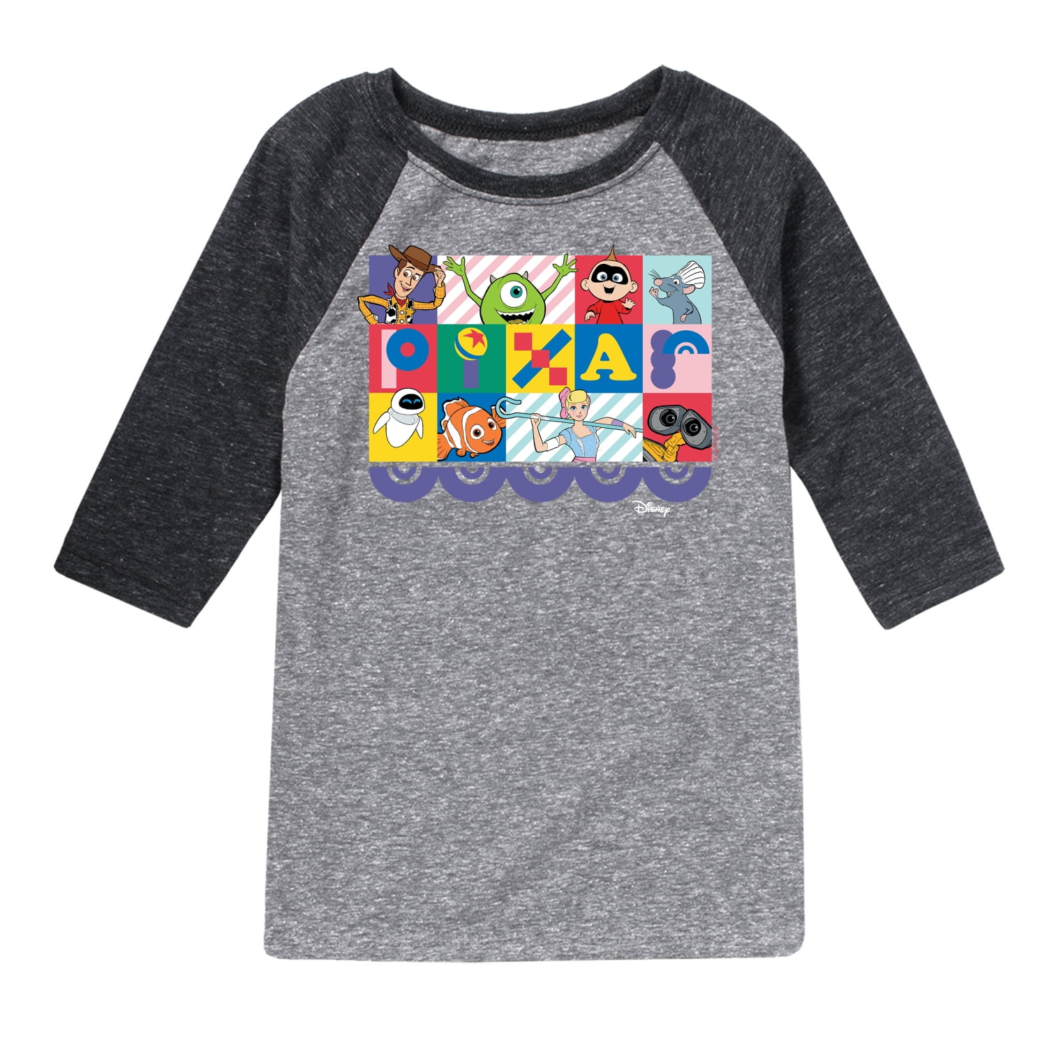 Disney - Pixar Block - Toddler & Youth Raglan Graphic T-Shirt - Walmart.com