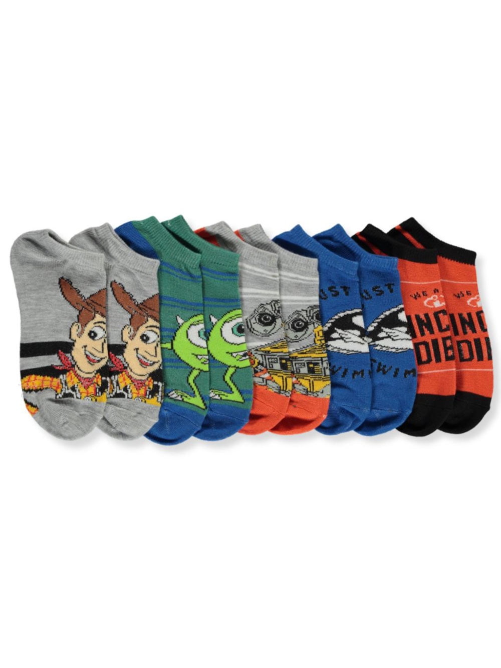 Disney Pixar Boys' 5-Pack Ankle Socks - gray, 6 - 8 (Big Boys ...