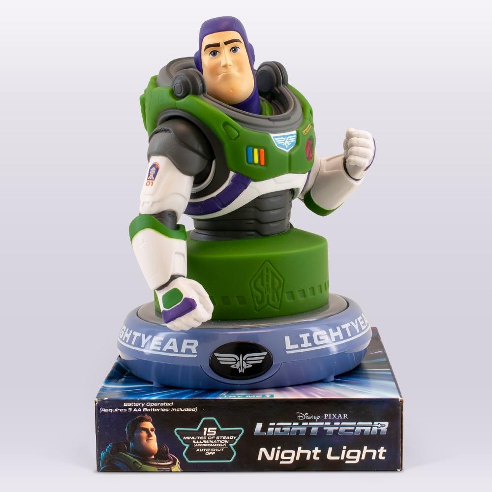 Disney/Pixar Buzz LightYear, 3D LED Night Light, Auto Shut Off, Battery Operated, Easy ...