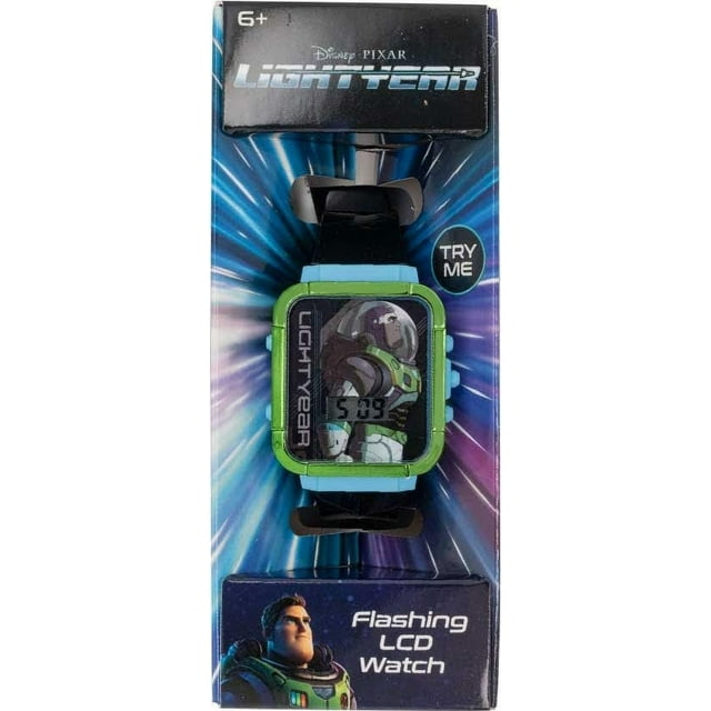 Disney Pixar Buzz Lightyear Children's LCD Watch with Rectangle Dial ...
