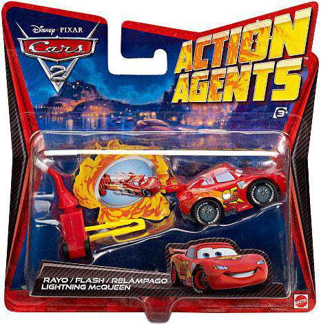 Disney Pixar Cars 2 Action Agents Lightning McQueen with Fuel Launcher ...