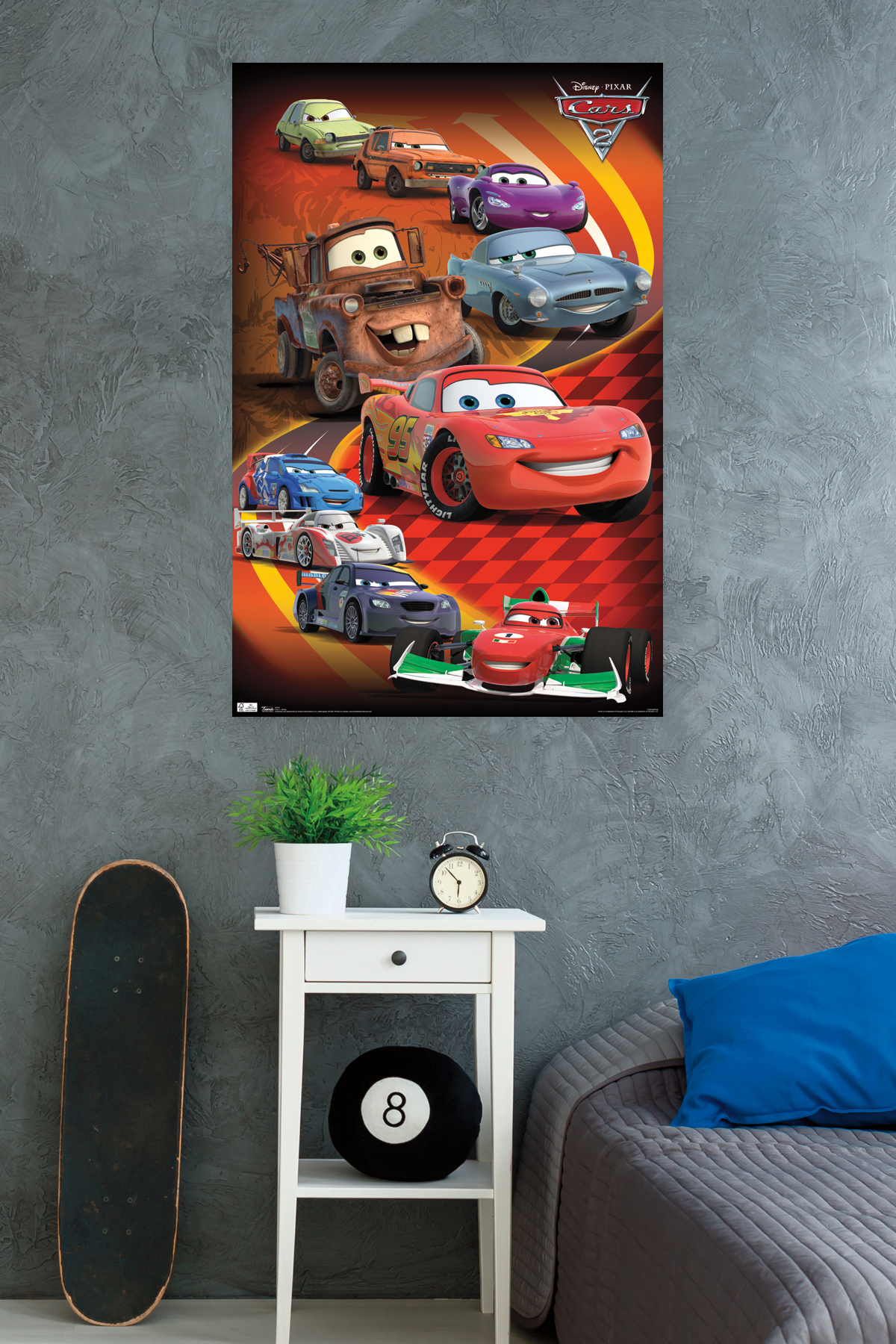 Disney Pixar Cars 2 - Triptych 1 Wall Poster, 22.375" x 34", Framed ...