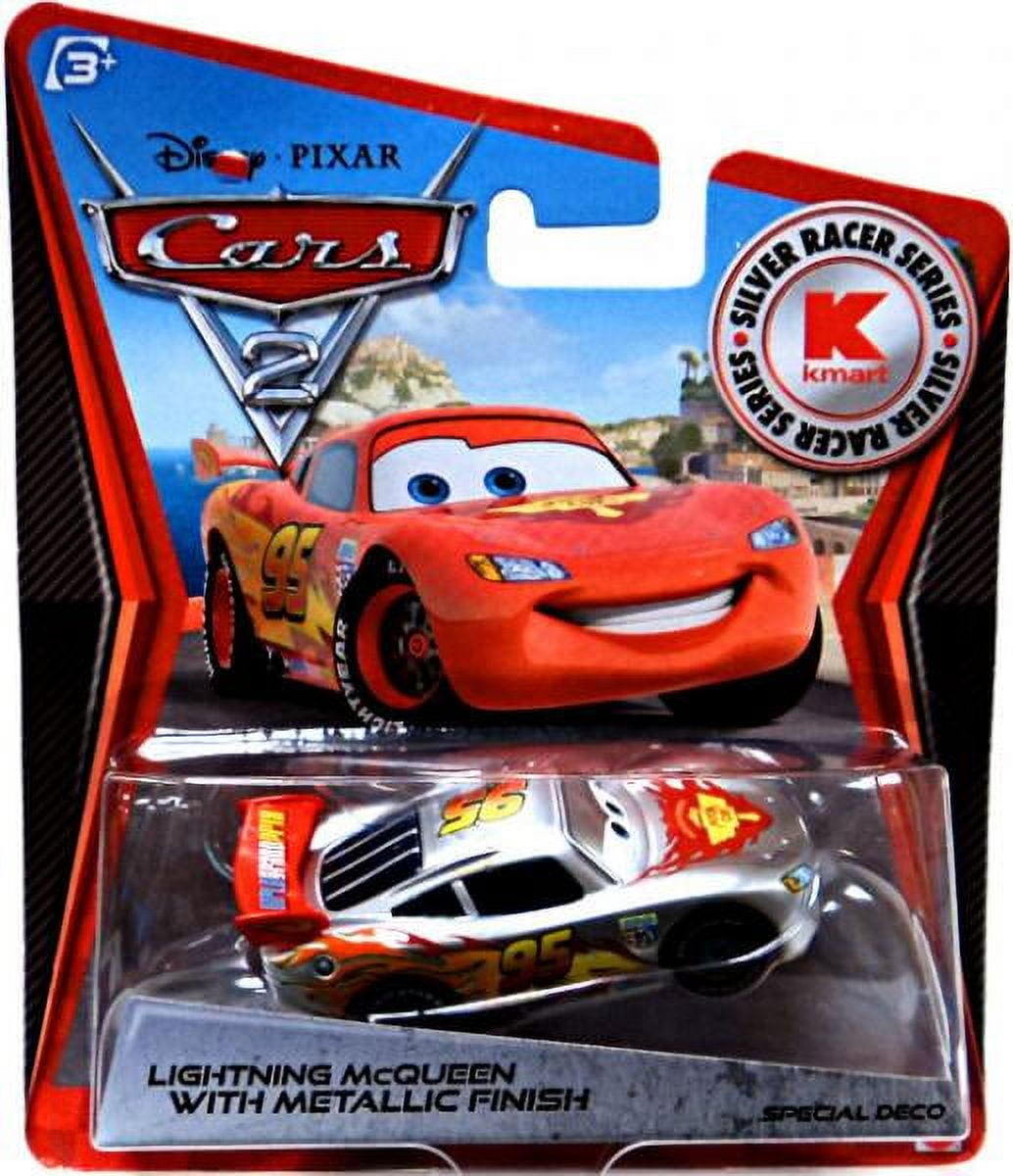 Disney Pixar Cars 2 Lightning McQueen Silver Metallic Finish Toy Car ...