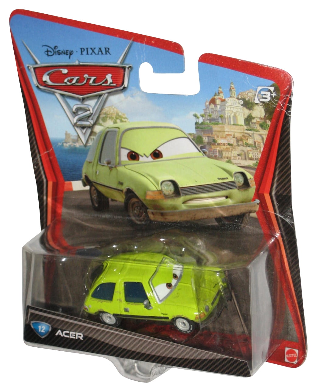 Disney Pixar Cars 2 Movie Acer Die Cast Mattel Vehicle Toy Car #12 ...