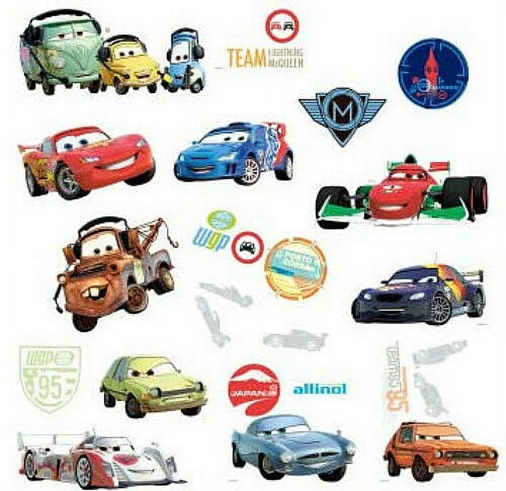 Disney Pixar Cars 2 Peel & Stick Wall Decals Mcqueen, Mater Kids Room ...