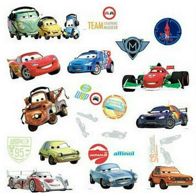 Disney Pixar Cars 2 Peel & Stick Wall Decals Mcqueen, Mater Kids Room ...