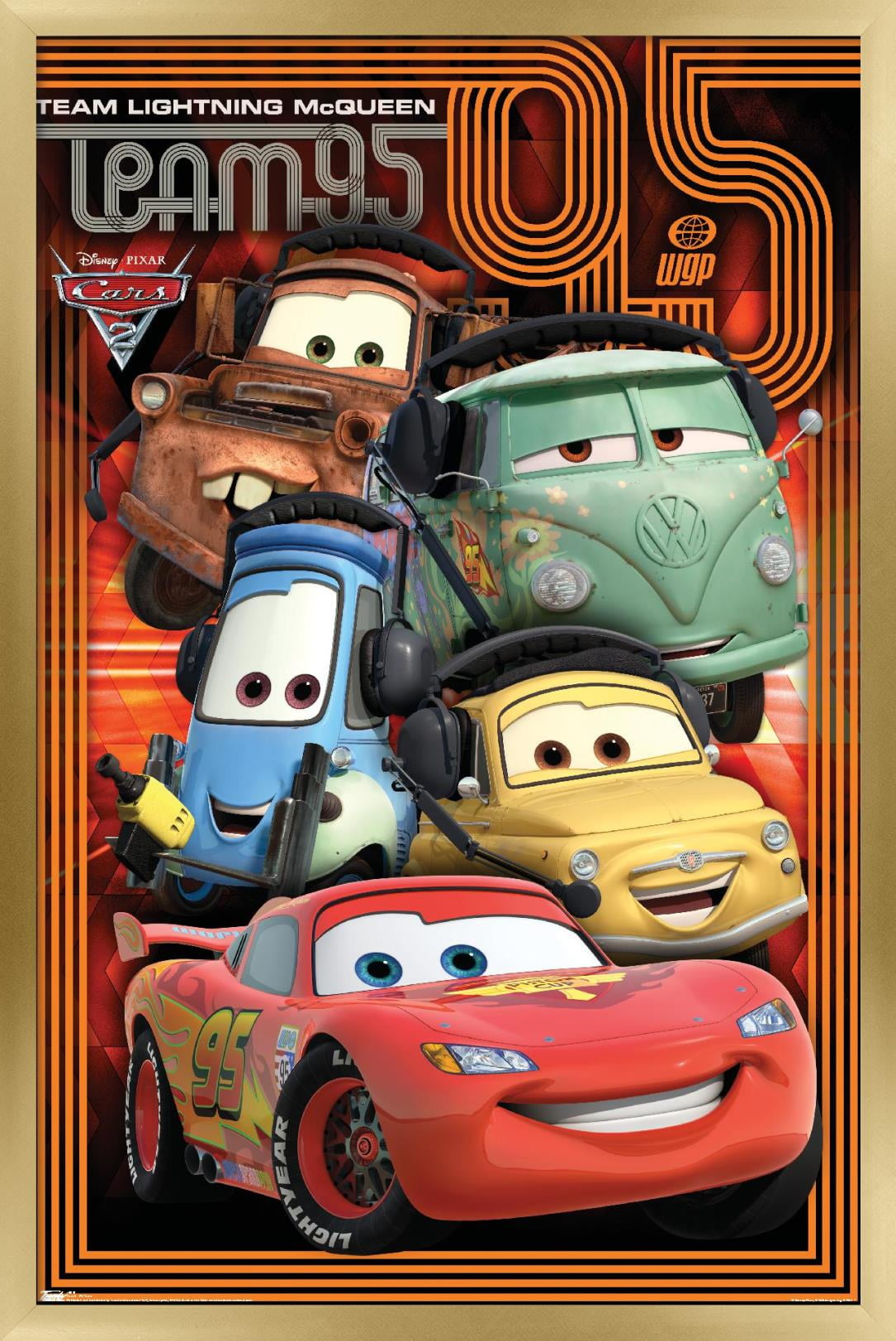 Disney Pixar Cars 2 - Pit Crew Wall Poster, 22.375" x 34", Framed ...