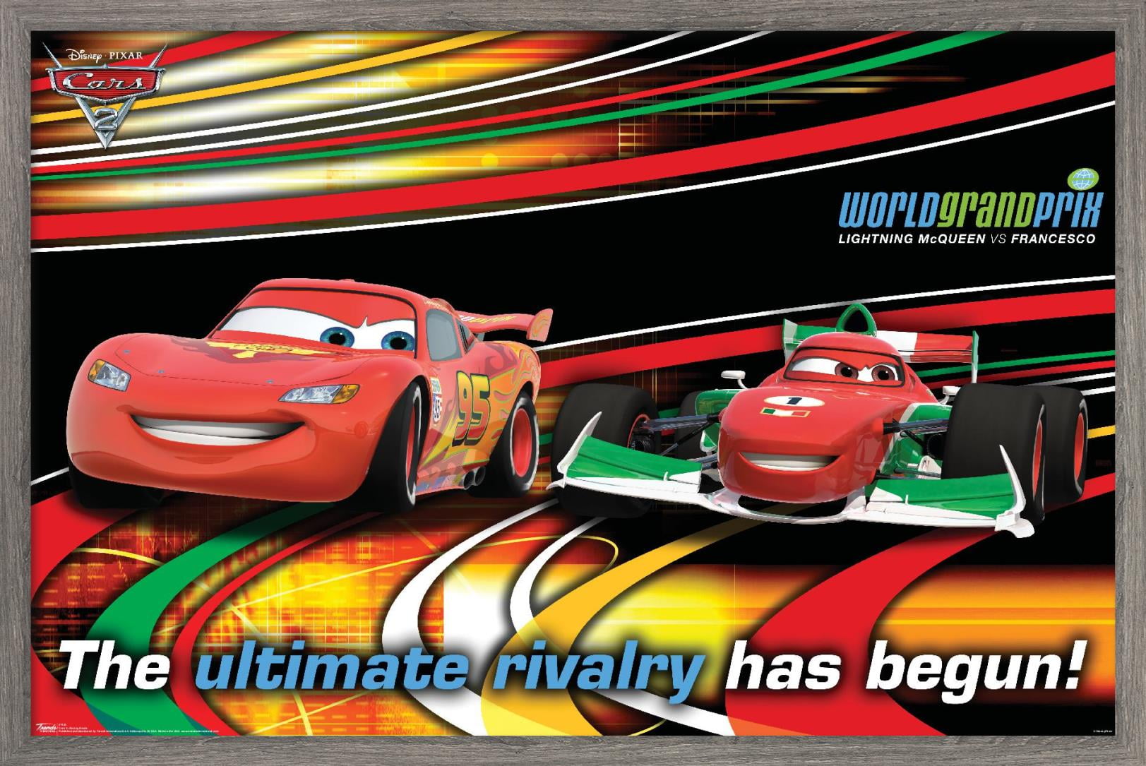 Disney Pixar Cars 2 - Racing Rivals Wall Poster, 22.375" x 34", Framed ...