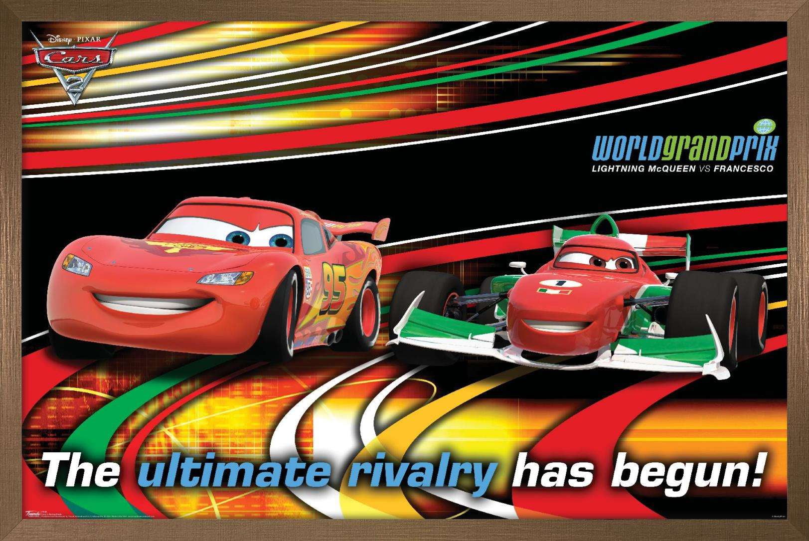 Disney Pixar Cars 2 - Racing Rivals Wall Poster, 22.375" x 34", Framed ...