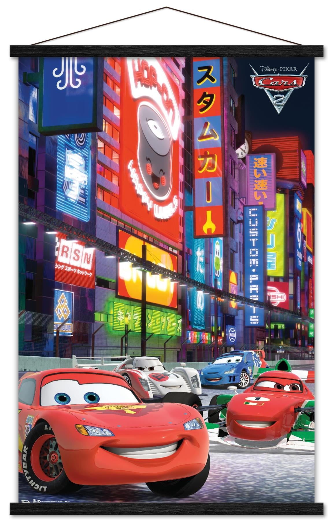 Disney Pixar Cars 2 - Racing Wall Poster with Wooden Magnetic Frame, 22 ...