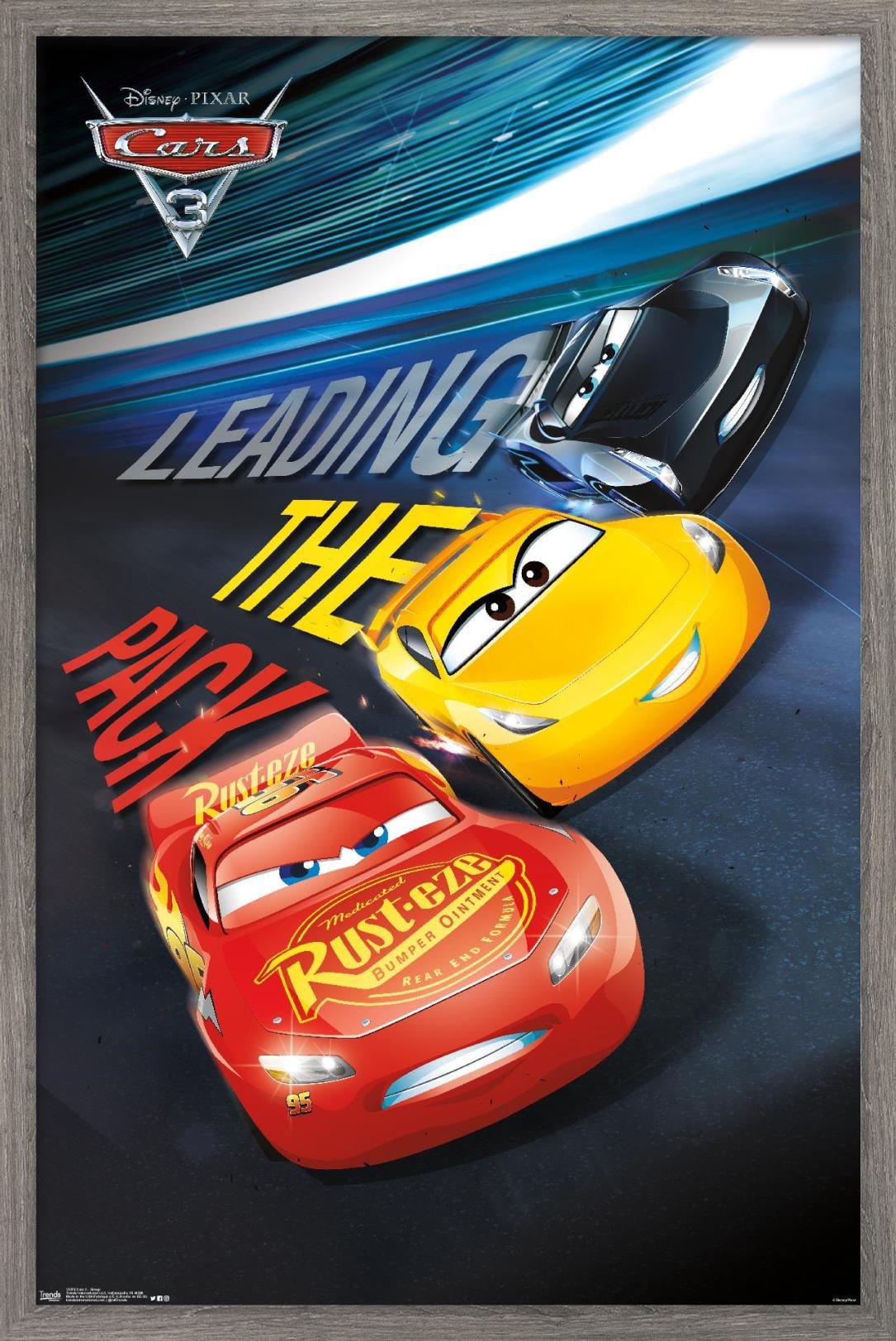 Disney Pixar Cars 3 Group Wall Poster 22 375 X 34 Framed