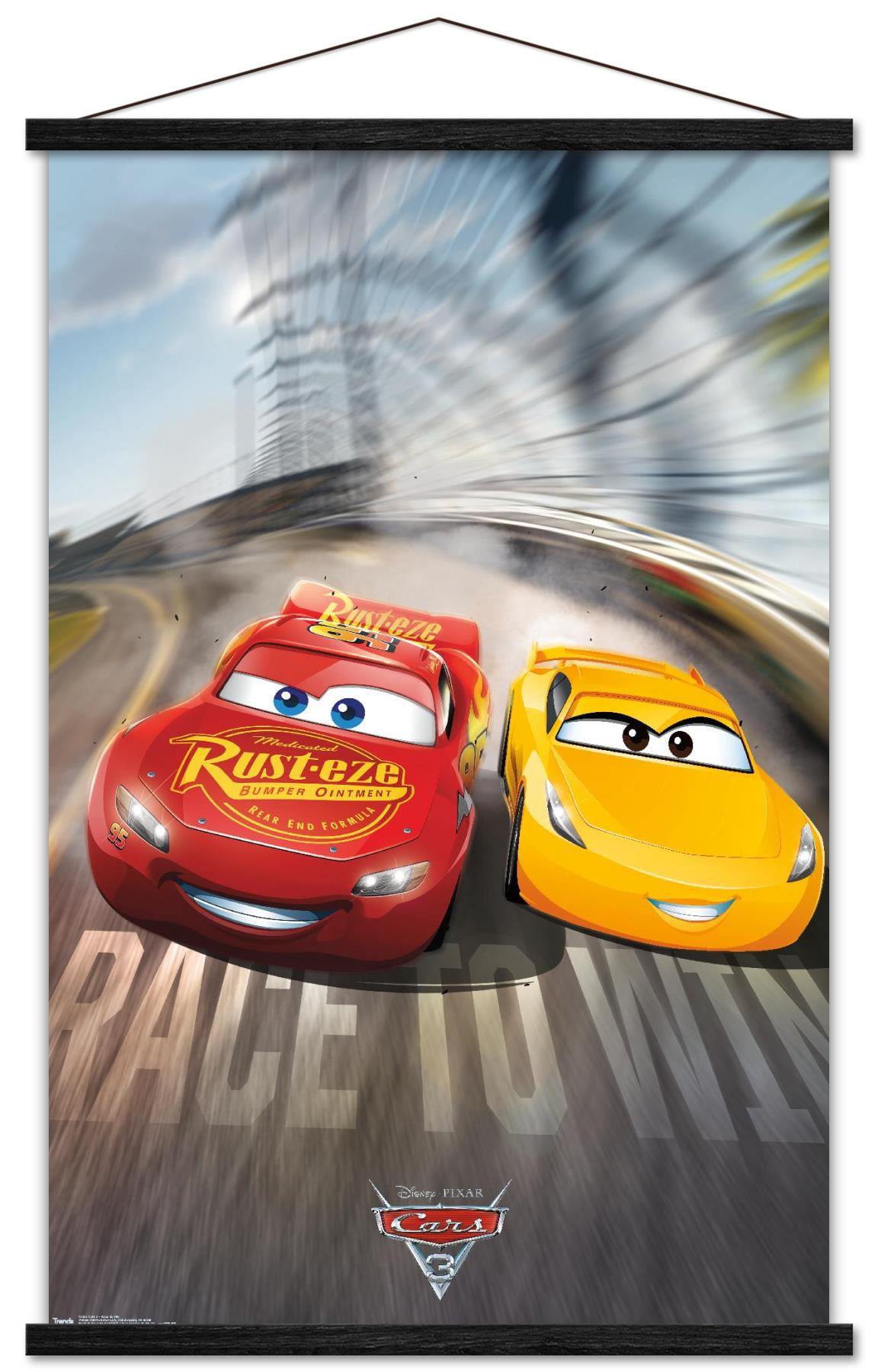Disney Pixar Cars 3 - Race to Win Wall Poster with Wooden Magnetic ...