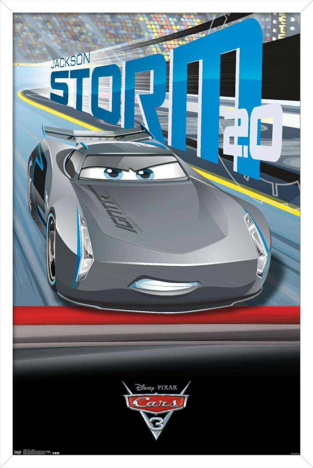 Disney Pixar Cars 3 - Storm Wall Poster, 22.375" x 34", Framed ...