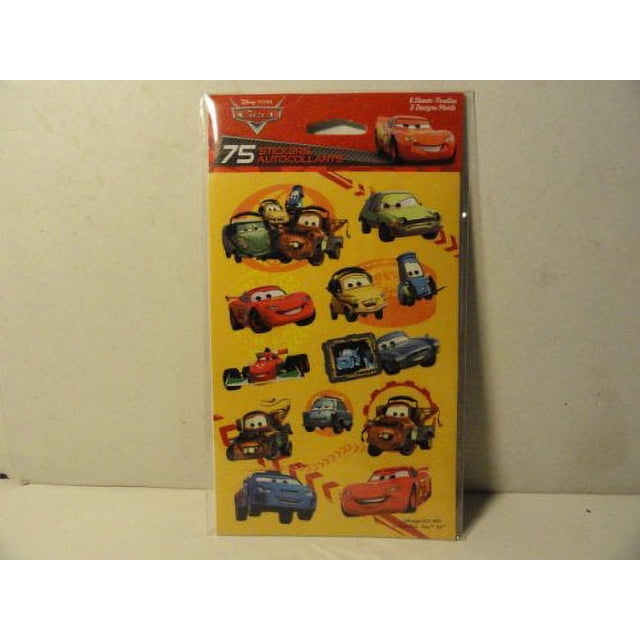 Disney Pixar Cars 75 Stickers - 6 Sheets - 2 Designs - Walmart Business ...