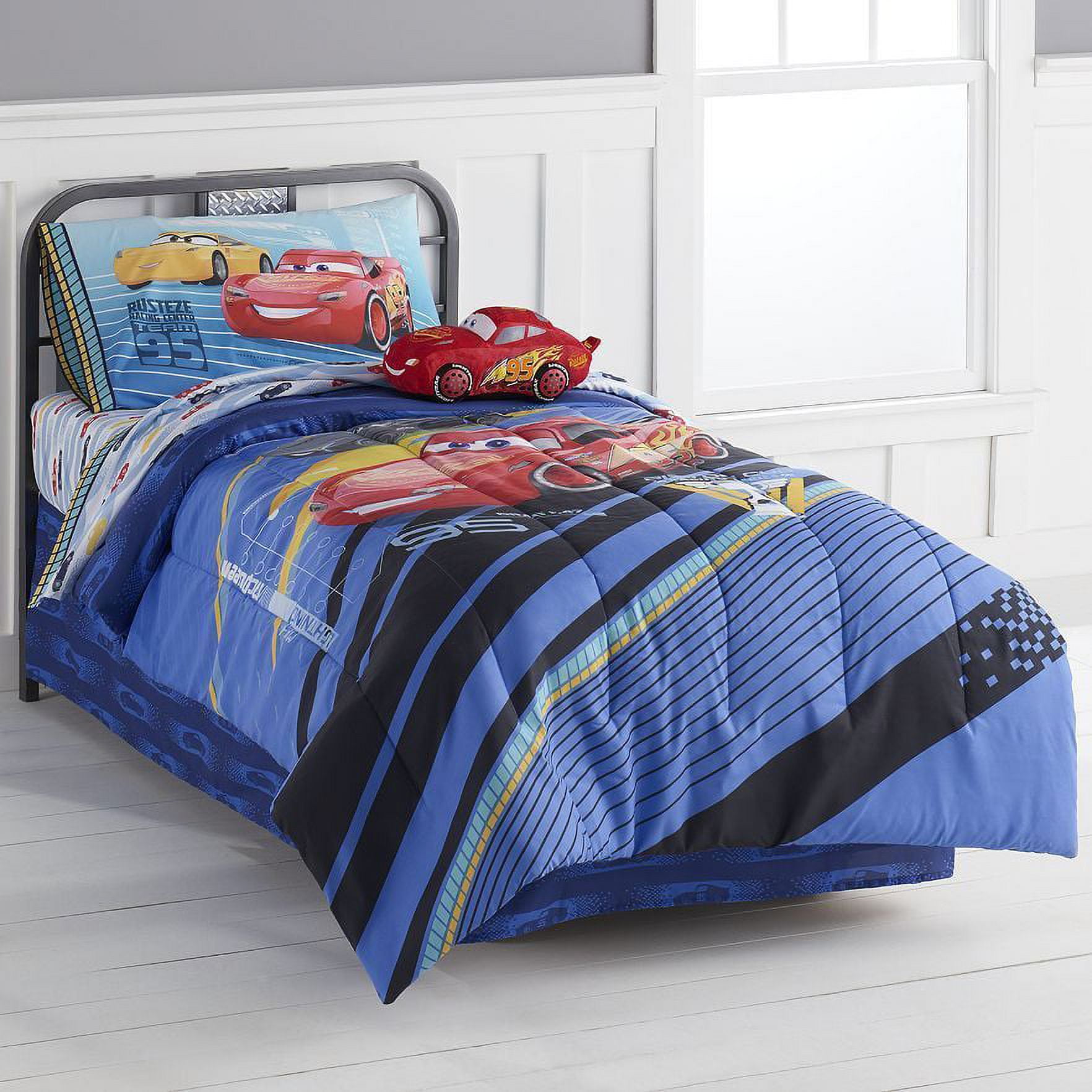 Disney Pixar Cars Boys Queen Kids Comforter & Sheet Set (5 Piece Bed In ...