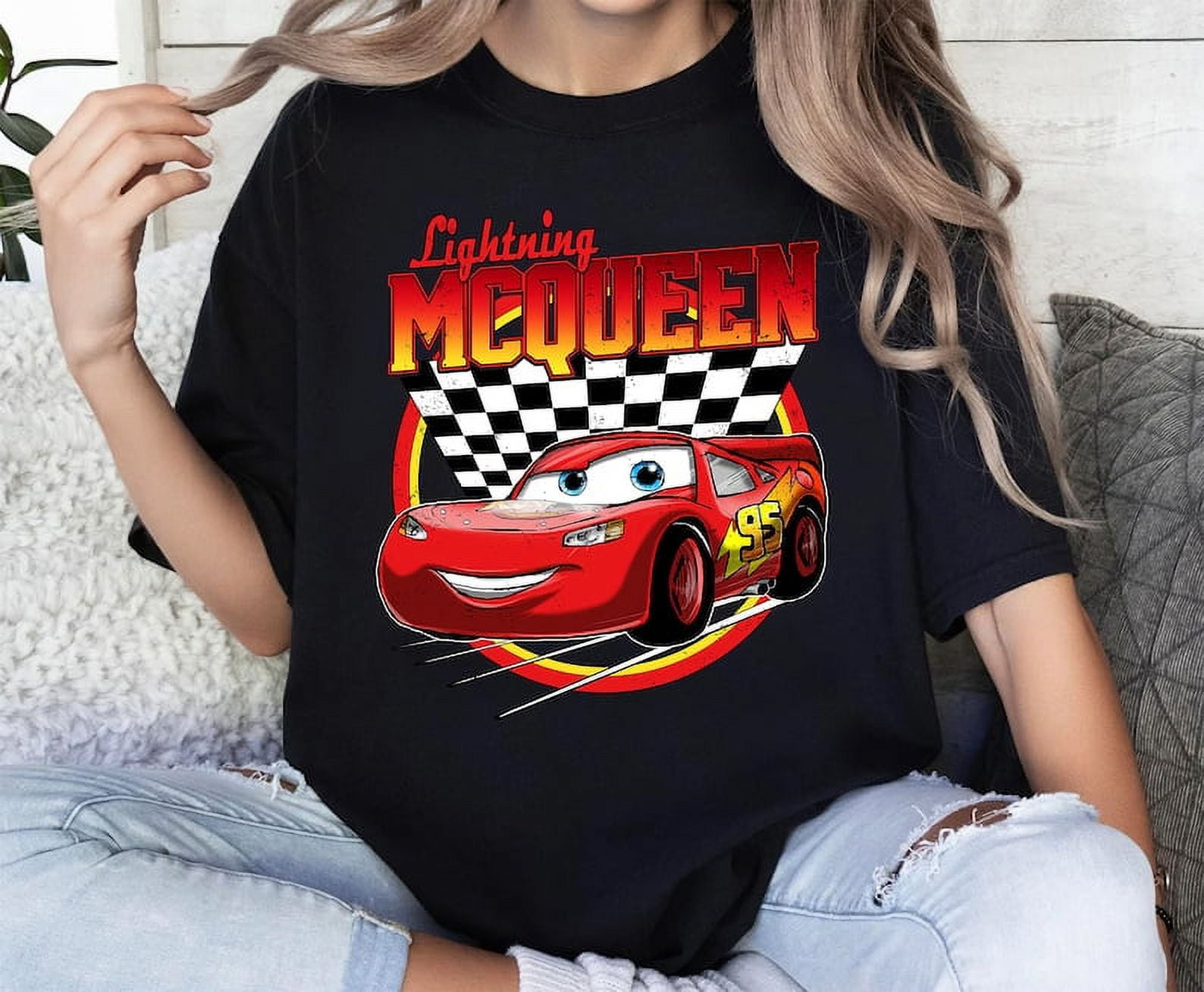 Disney Pixar Cars Characters Lightning McQueen Checkerboard Racing ...