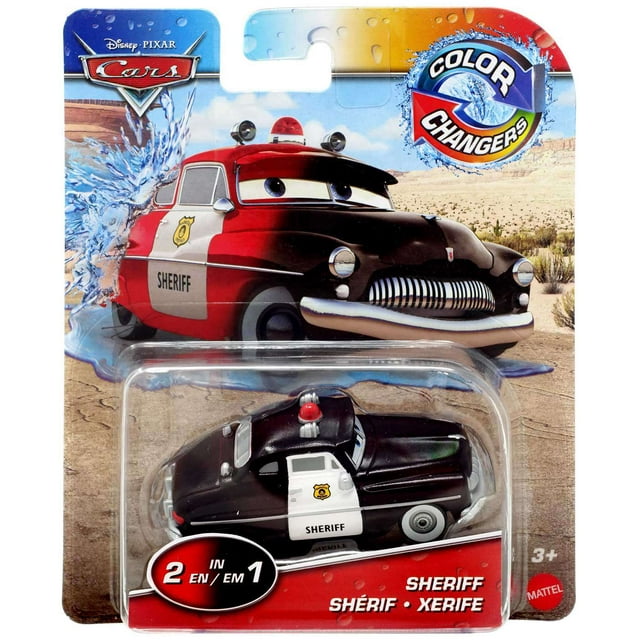 Disney / Pixar Cars Color Changers Sheriff Diecast Car (Black/Red ...