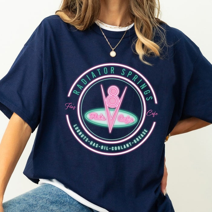 Disney Pixar Cars Flo's V8 Cafe Poster Graphic Shirt, Vintage Disney ...