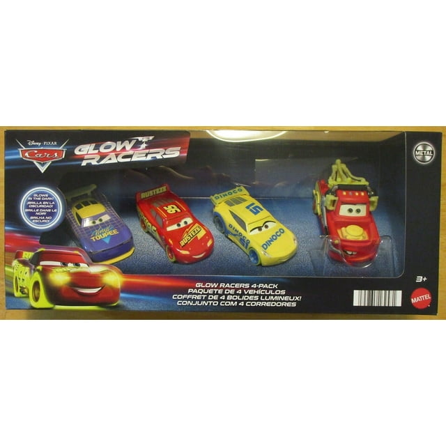 Disney Pixar Cars Glow Racers 4-pack - Will Rusch - Mater - McQueen ...