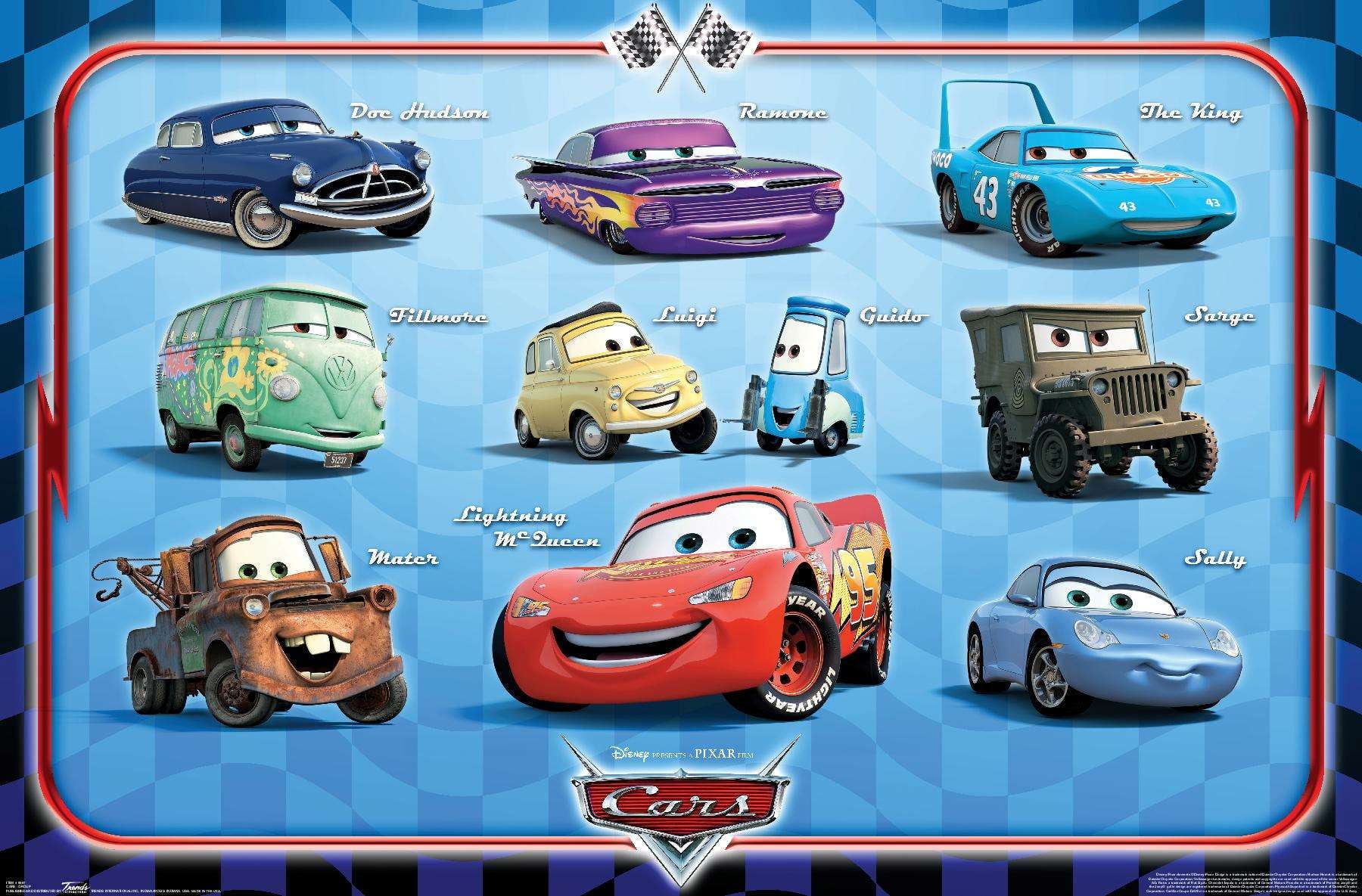 Disney Pixar Cars - Group Wall Poster, 14.725" x 22.375" - Walmart.com