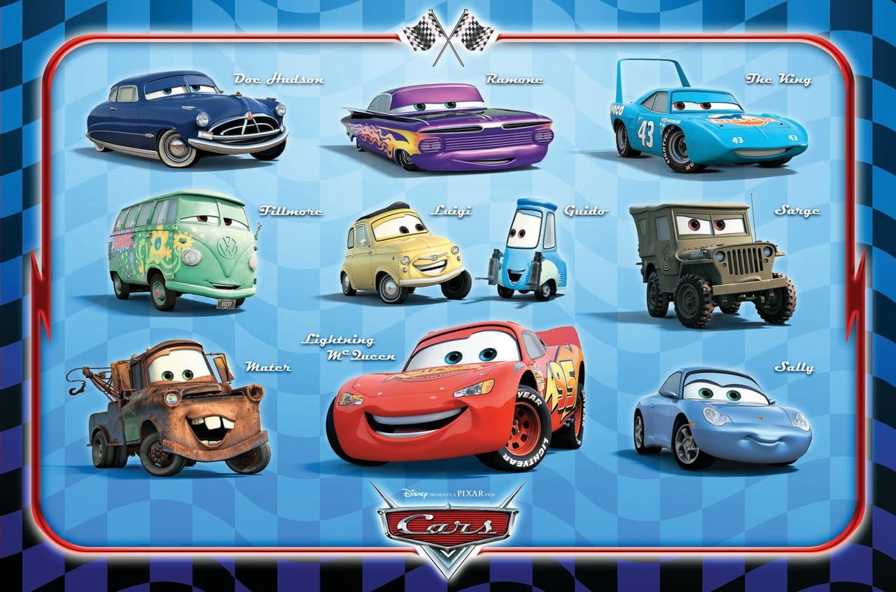 Disney Pixar Cars - Group Wall Poster, 22.375" x 34" - Walmart.com
