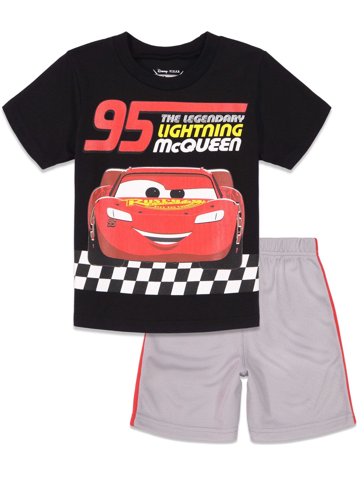 Disney Pixar Cars Lightning McQueen Little Boys T-Shirt and Shorts ...