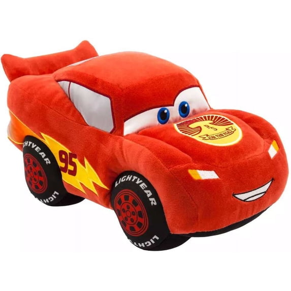 Disney Pixar Cars Lightning McQueen Plush with Embroidered Insignia ...
