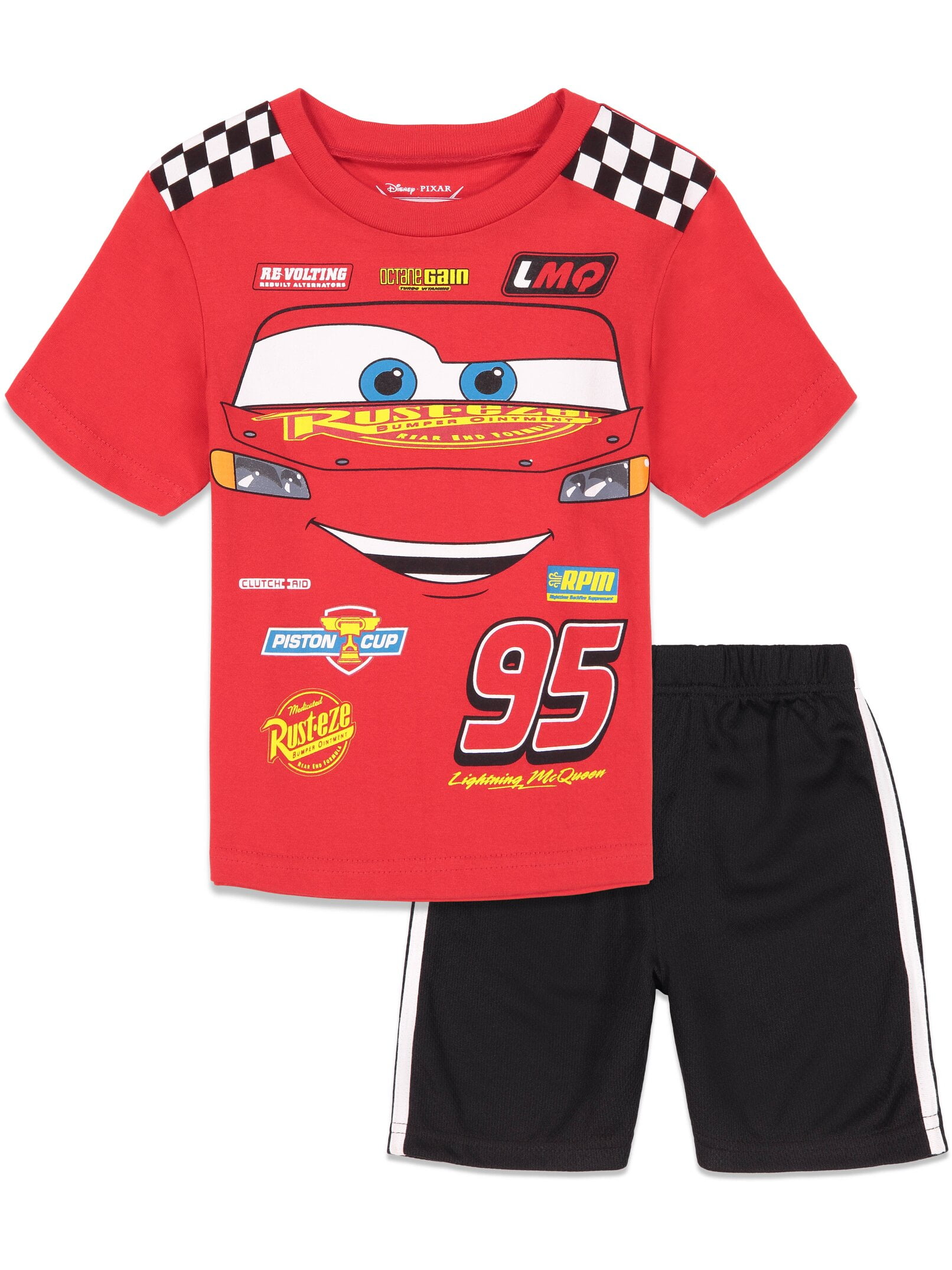 Disney Pixar Cars Lightning McQueen Toddler Boys Athletic T-Shirt Mesh ...