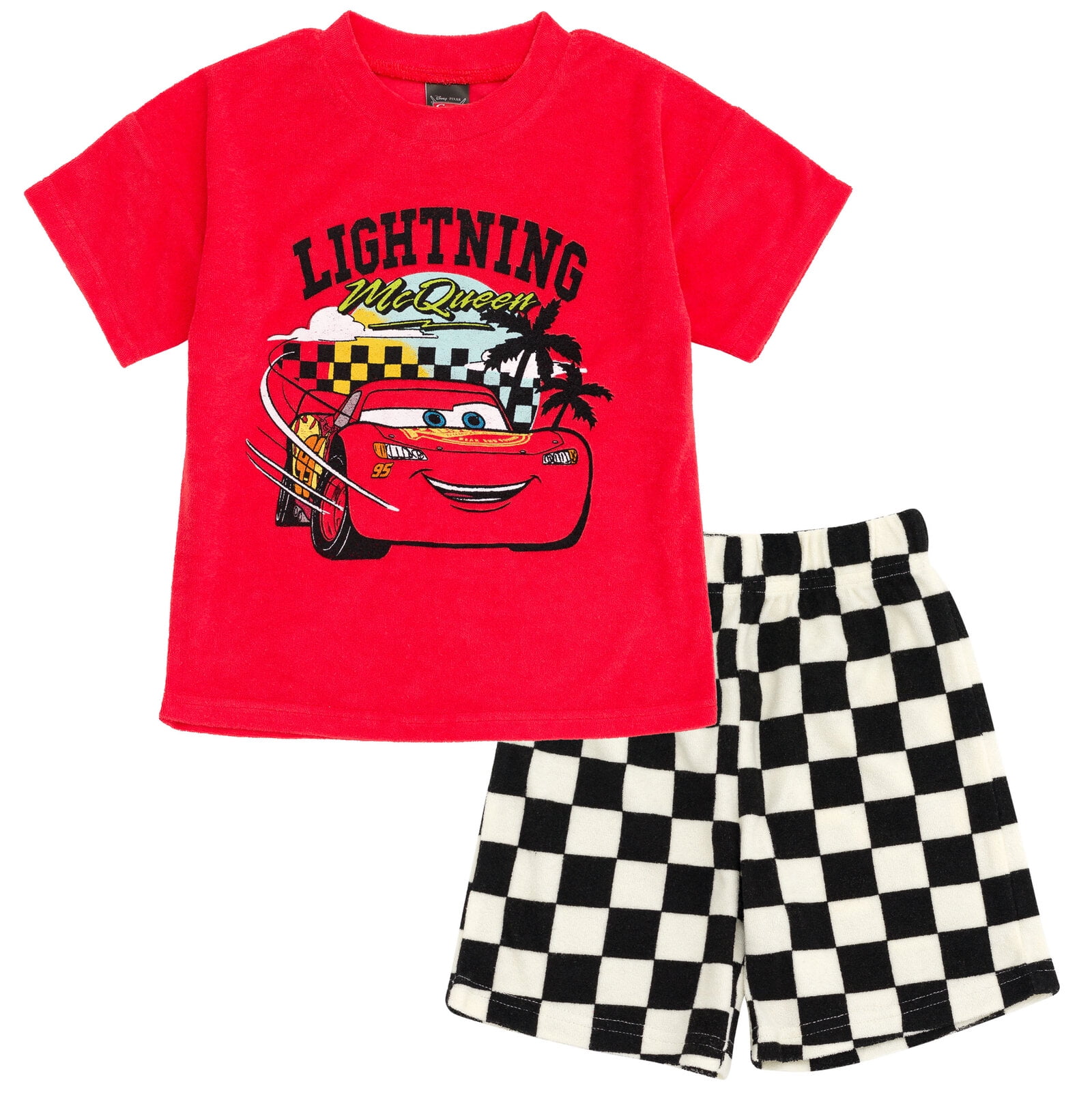 Disney Pixar Cars Lightning McQueen Boys T-Shirt and Shorts Set ...