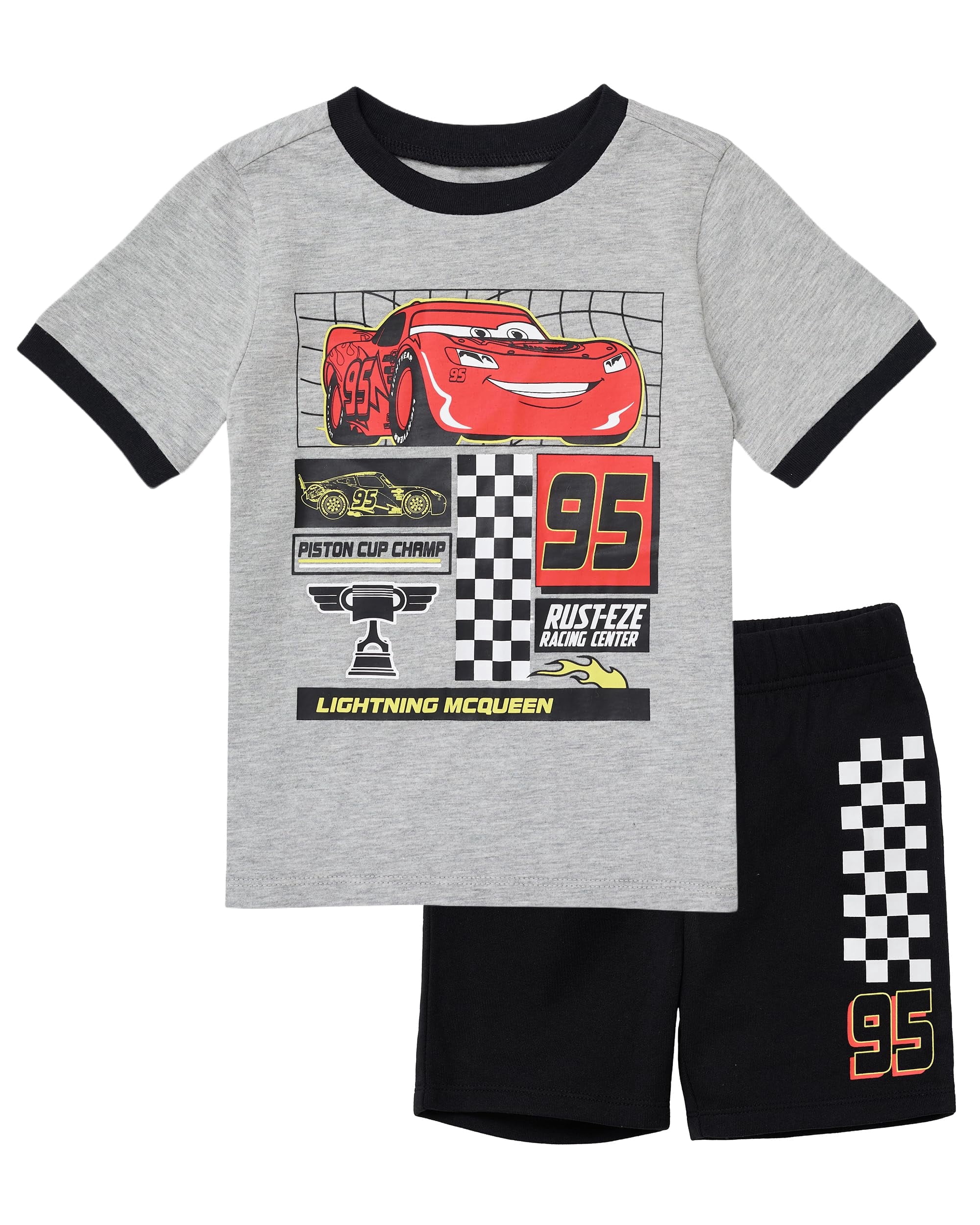Disney Pixar Cars Lightning McQueen Toddler Outfit for Boys, 2PC T ...
