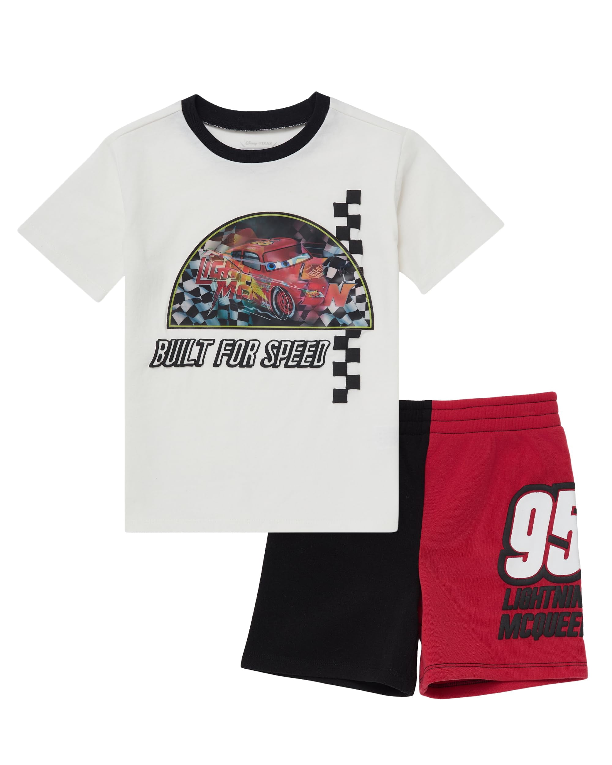 Disney Pixar Cars Lightning McQueen Toddler Outfit for Boys, 2PC T ...