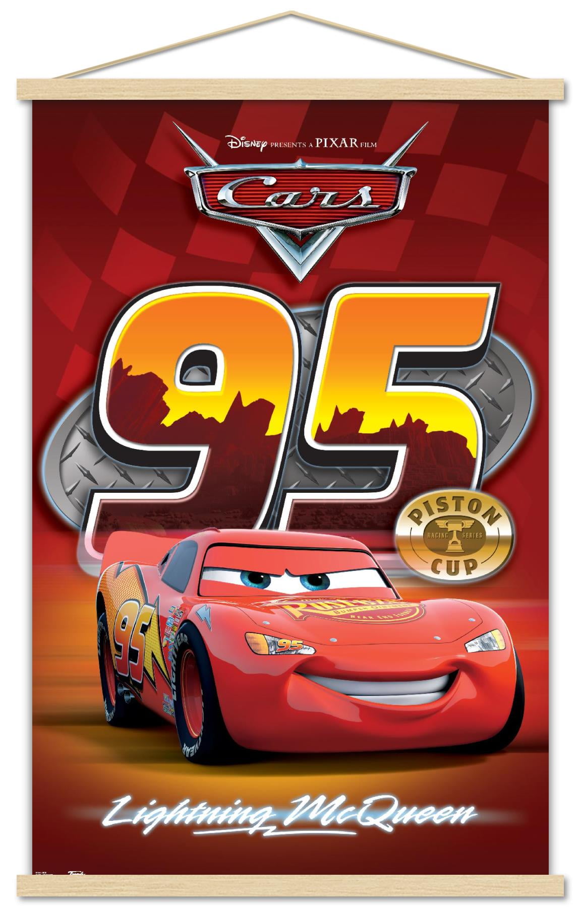 Disney Pixar Cars - Lightning Wall Poster with Wooden Magnetic Frame ...