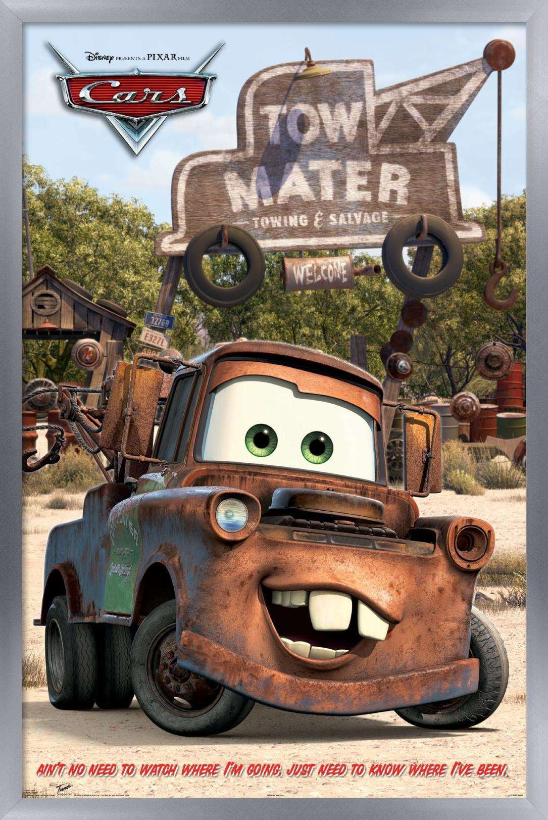 Disney Pixar Cars - Mater Wall Poster, 14.725" x 22.375", Framed ...