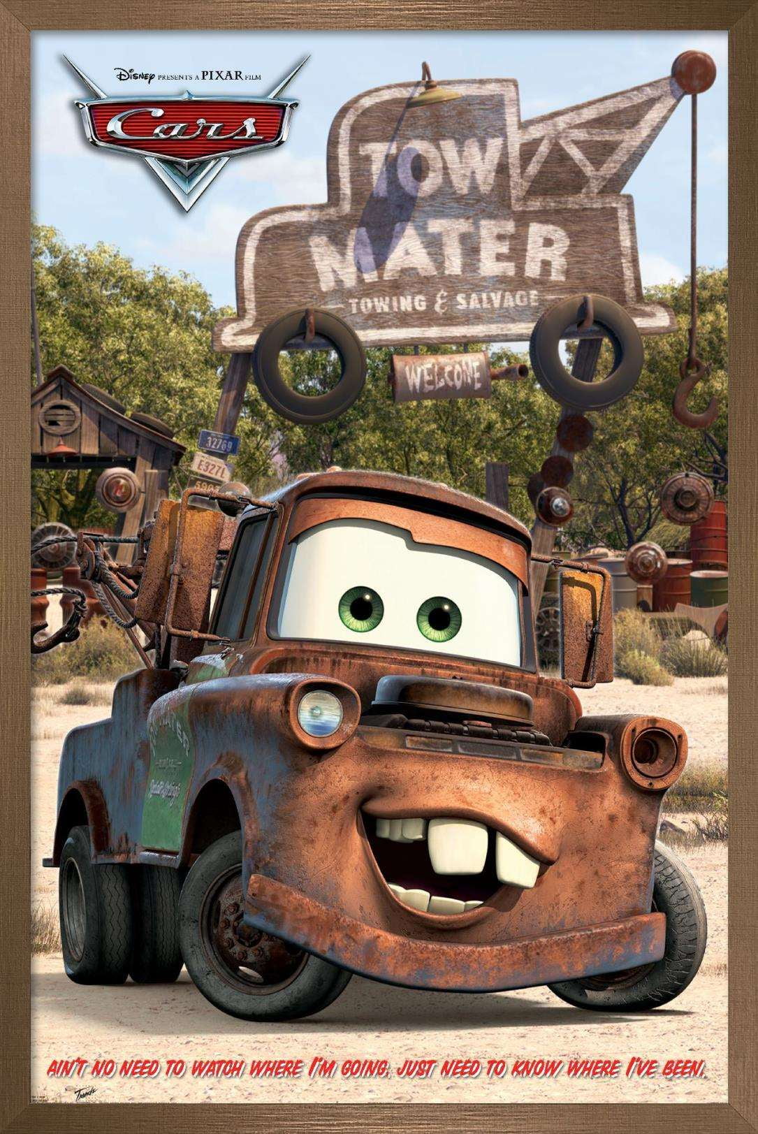 Disney Pixar Cars - Mater Wall Poster, 22.375" x 34", Framed - Walmart.com
