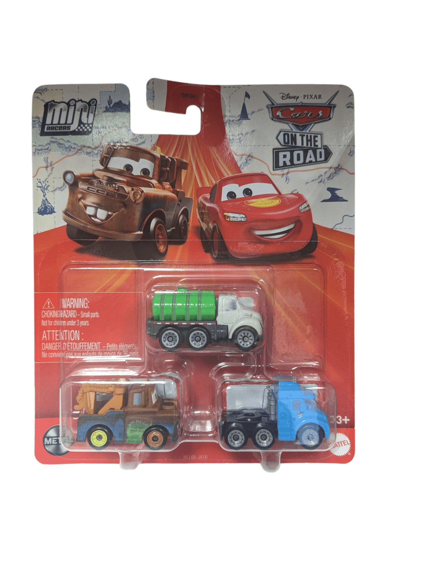 Disney Pixar Cars Mini Racers 3 Pack, Mater, Gray, Erin Kindafast ...